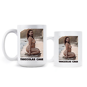 LIBBY'S BENCHMARK27 DESIGNS Thiccolas Cage Mug Thicc Nic Nicolas Coffee Cup