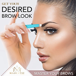 Majestic Bombay Fine Point + Slant Tweezers for Women and Men – Splinter Ticks, Facial, Brow and Ingrown Hair Removal–Sharp, Needle Nose, Surgical Tweezers Precision best tweezers for chin hair