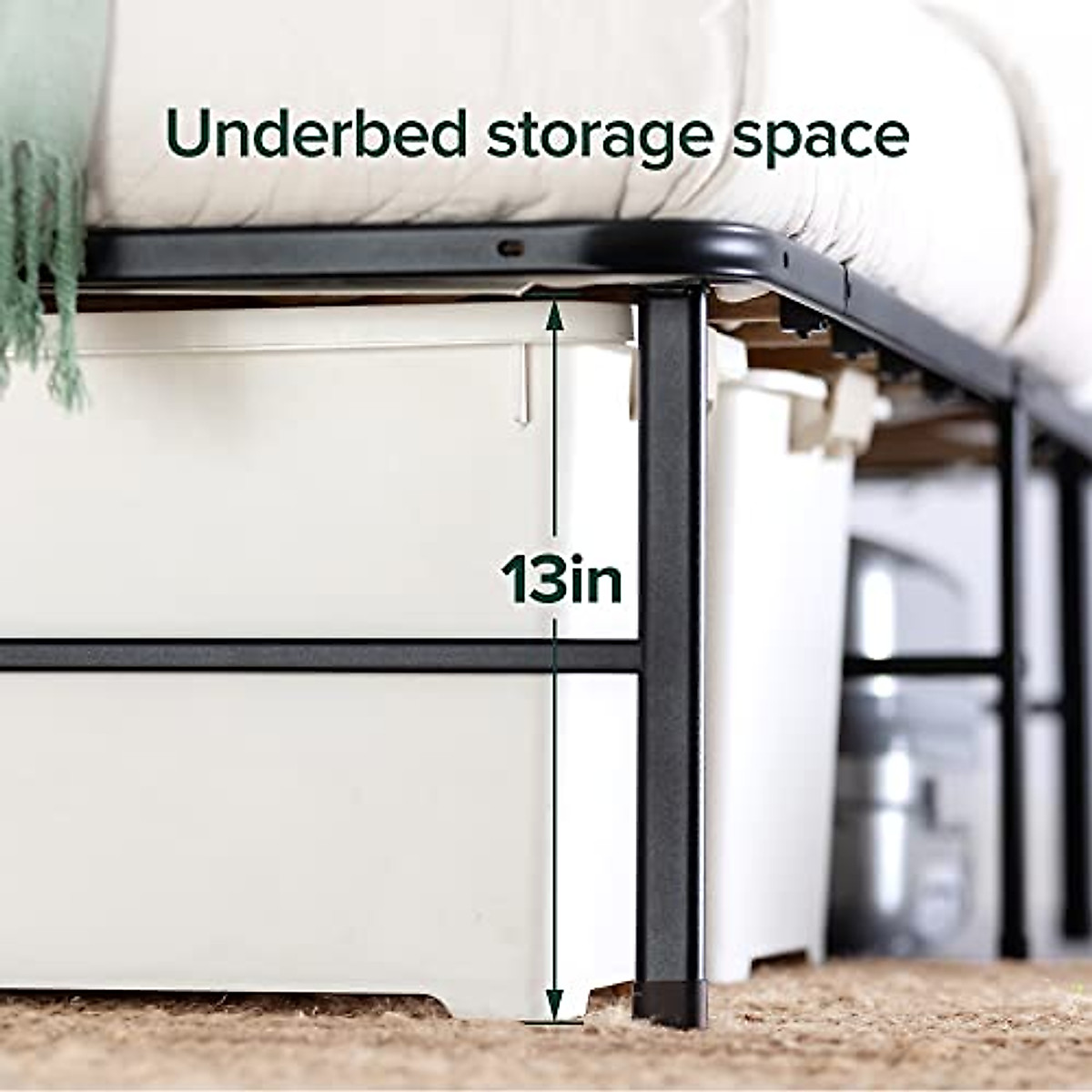 ZINUS SmartBase Essential Mattress Foundation with Bamboo Slats, Metal Platform Bed Frame, Sustainable Bamboo Slat Support, No Box Spring Needed, Easy Assembly, Full