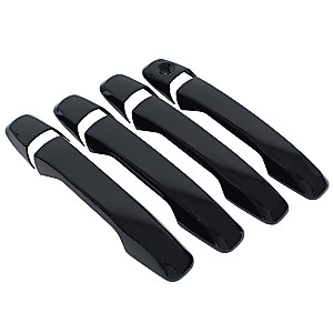 NewYall Black Exterior Door Handle Covers for Ford Edge Explorer 2011-2016 Outer Front Rear Left Driver and Right Passenger Side