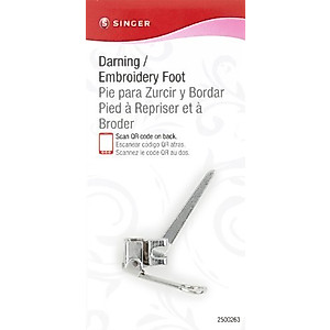 SINGER | Stippling, Darning & Freehand Embroidery Presser Foot, Stipple Quilting, Repair Holes, Create Freehand Monograms - Sewing Made Easy, Silver