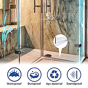 Frameless Shower Door Bottom Seal 2-Pack 1/4”x 39”Glass Shower Door Seal Strip Stop Shower Leaks and Create a Water Barrier