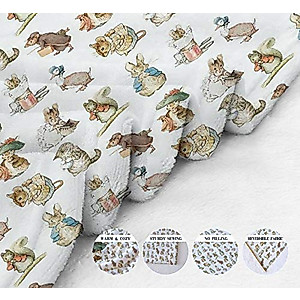 Rabbit Fleece Blanket Soft Plush Throw TV Blanket Bedding Flannel Throw Shawls and Wraps Lightweight for Bed Couch Chair Travel, 59"x78.7"