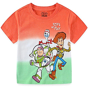 Disney Toy Story Woody, Buzz Lightyear and Forky Boys Short Sleeve T-Shirt for Toddler to Big Kids Multicolor