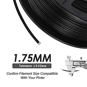 3D Printer Filament Carbon Fiber PLA, SUNLU Strong and Lightweight Carbon Fiber PLA Filament 1.75mm Dimensional Accuracy +/- 0.02 mm, Neatly Wound 3D Printing Filament, 1kg Spool, 300 Meters, Black