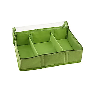 Missouri Star Storage Bag for Precut Fabrics for Quilting | Sewing Box Organizer Holds Fat Quarters, Charm Packs, Layer Cakes | Canvas Carrying Case with Removable Dividers, Large Green (NOT6033)