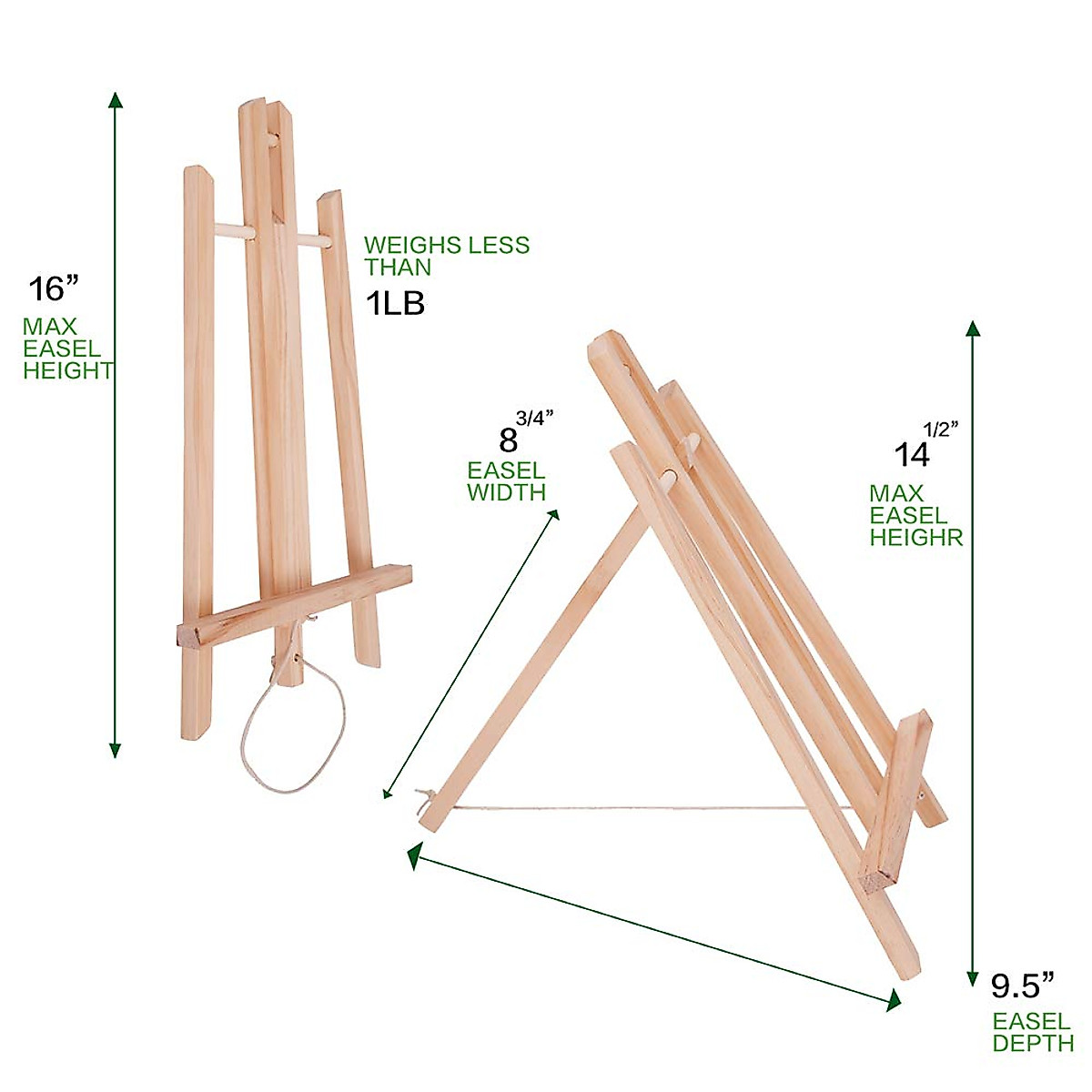 OYBUFSH 16 inch Tabletop Display Artist Easel Stand(1-Each), Accommodates Canvas Art up to 13" high, Tabletop Display Painting for Kids and Adults, Wood…