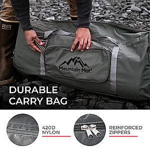 Mountain Mat Premium RV Patio Mat Size 8' x 16' Made from Recycled Plastic for Camping - Thick 5 mm Heavy Duty, Waterproof, Reversible Rugs Recycled Polypropylene (8' x 16', Black)