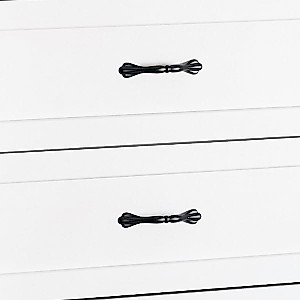 coucheta 5 Drawers Dresser, Chest of Drawer with Metal Handle, Modern Dresser with Large Storage Space, Farmhouse Wood Dresser for Bedroom, Living Room, Hallway, White