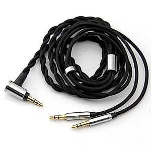 FAAEAL Replacement Cable for Hifiman SUNDARA Ananda,Upgrade Cable for Hifiman HE4XX/HE-400i/HE560/HE-350/HE1000 Headphone 2.5mm/3.5mm/4.4mm to Dual 3.5mm Jack Male Cord 1.45meters/4.7ft (3.5mm Jack)