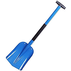 CARTMAN 32.5 Inch Aluminium Sport Shovel, Utility Scalable Camping Shovel, Garden Shovel, Lightweight Snow Shovel for Car Emergency, 3 Piece Collapsible Design, Blue