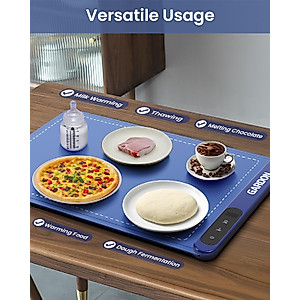 Gardon Electric Warming Tray, Upgraded Graphene Adjustable Food Warmer, 6 Temperature Settings, Silicone Food Warming Mat for Family Parties, Gatherings, Christmas Dinner, House Warming Gift Ideas