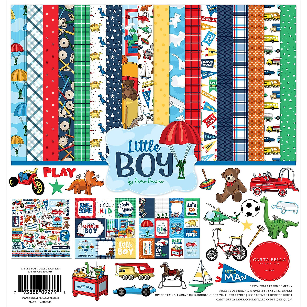 Carta Bella Paper Company Little Boy Collection Kit, Multicolor