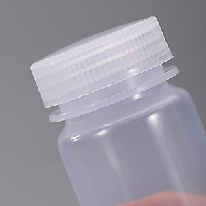 ASEVAT 20Pcs Clear Plastic Reagent Bottle, 4 oz Laboratory Grade Polypropylene Wide Mouth with Screw Cap, Water Sample Bottles for Classrooms or Storage at Home