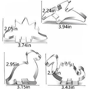 Dinosaur Cookie Cutter Set 10 Piece Dinosaur Footprint,Dinosaur Eggs,Brontosaurus,Camarasaurus,Stegosaurus,Triceratops Dinosaurs Mold for Kids Dinosaur Birthday Party Cakes,Biscuits and Sandwiches.