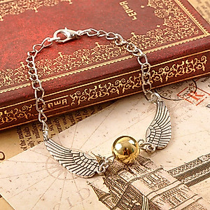 MINGFU Retro gold snitch bracelet is a lovely friendship bracelet for Harry Potter fans Vintage bronze 2.18INx2.18IN
