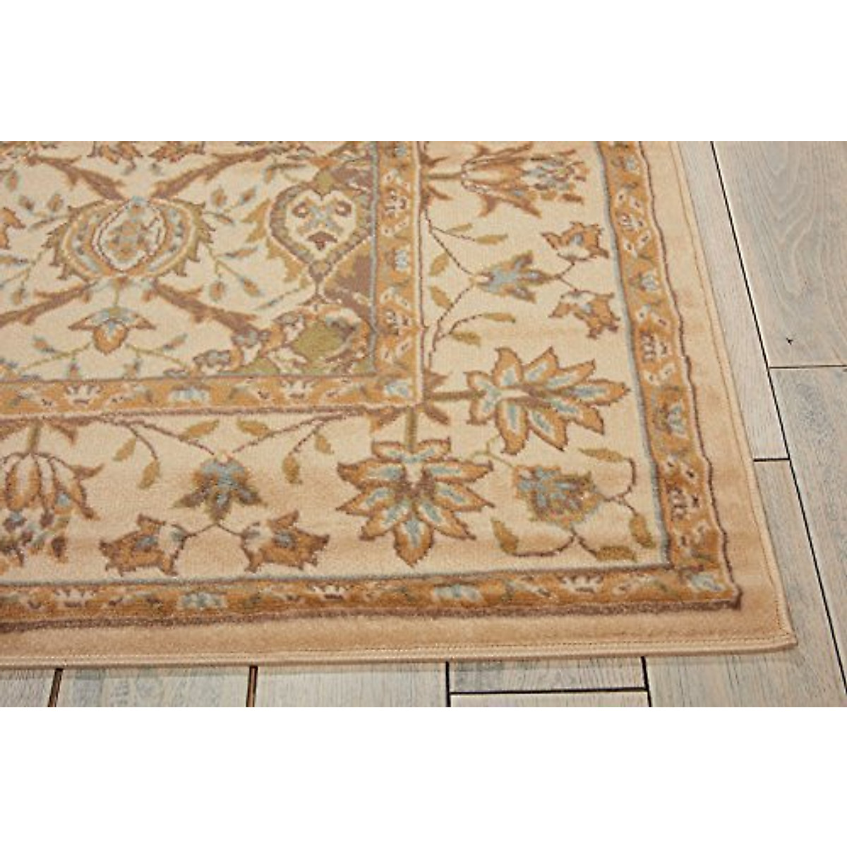 Nourison Modesto Traditional Beige 5'3" x 7'3" Area Rug, Easy Cleaning, Non Shedding, Bed Room, Living Room, Dining Room, Kitchen (5x7)