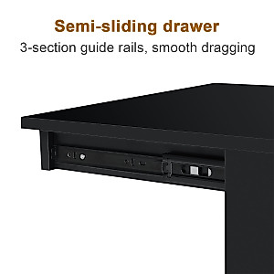 HOMMPA Lift Top LED Coffee Table, Black