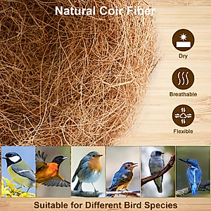 Sukh 110G Coconut Fiber for Bird Nest - Canary Nesting Material Coconut Bird Nest Finch Coconut Fiber Loose Bedding Substrate for Laying Eggs,Resting Materials for Birds, Hummingbird Parakeet