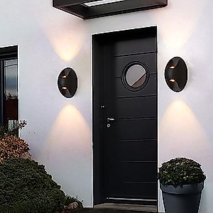 WENZIFI Modern Outdoor Wall Lights IP65 Waterproof Outside Porch Lights Up and Down Lighting Wall Sconce Fixtures Die Cast Aluminum Wall Mounted Lamps for Porch Courtyards Garage Foyer