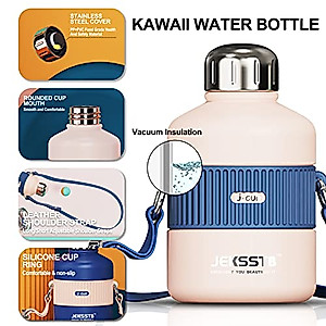 JEKSSTB Stainless Steel Insulated Water Bottle - 13 oz Sports Water Bottle for Kids and Adults - Double Walled Vacuum Sealed Thermal Bottle for Hot and Cold Drinks - Perfect for Outdoor Activities