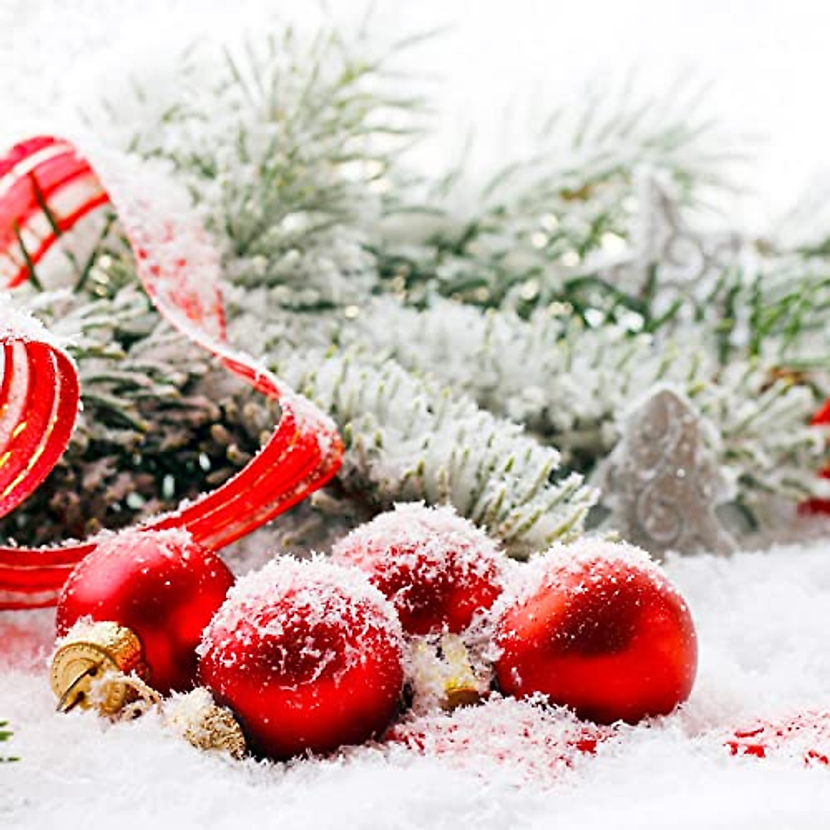 30Pcs Mini Christmas Trees with 10.6 Ounces Fake Snow Decoration, 5 Sizes Artificial Christmas Tree Bottle Brush Trees Artificial Snow Fake Snow for Christmas Decoration Crafts Village Displays