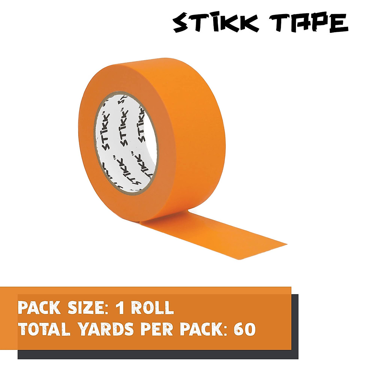 STIKK Painters Tape - 1pk Orange Painter Tape - 2 inch x 60 Yards - Paint Tape for Painting, Edges, Trim, Ceilings - Masking Tape for DIY Paint Projects - Residue-Free Painting Tape