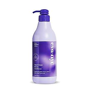Eva NYC Tone It Down Purple Conditioner for Blonde & Color-Treated Hair, Eliminates Brassy Yellow Tones, Hair Moisturizer, 1L