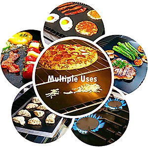 LIHMHSA 4 Pack Air Fryer Oven Liners, Nonstick Air Fryer Oven Mat Baking Mat Compatible with Ninja SP101 SP201 Foodi Air Fry Oven, Toaster Oven Reusable Microwave Bottom of Gas & Electric Oven
