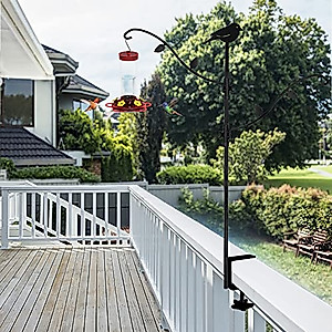 yosager Deck Pole Bird Feeding Station Kit, Porch Multi Hook Bird Feeder Hanging Kit with Two Adjustable Branches, Attracting Wild Birds, Planter Hanger