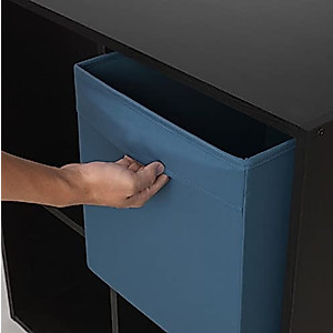 Cloth Storage Bins 13x15x13, Foldable Cubes Box Baskets Containers Organizer for Drawers, Home Closet, Shelf, Nursery, Cabinet, Large Set of 2 (Dark Blue)