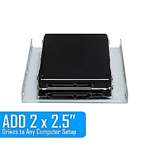 Kingwin SSD Hard Drive Mounting Kit Internal, Convert Any 2 x 2.5” Solid State Drive/HDD Into a 3.5 Inch Drive Bay. Mounting Screws Included, Quick and Easy Installation [HDM-225]