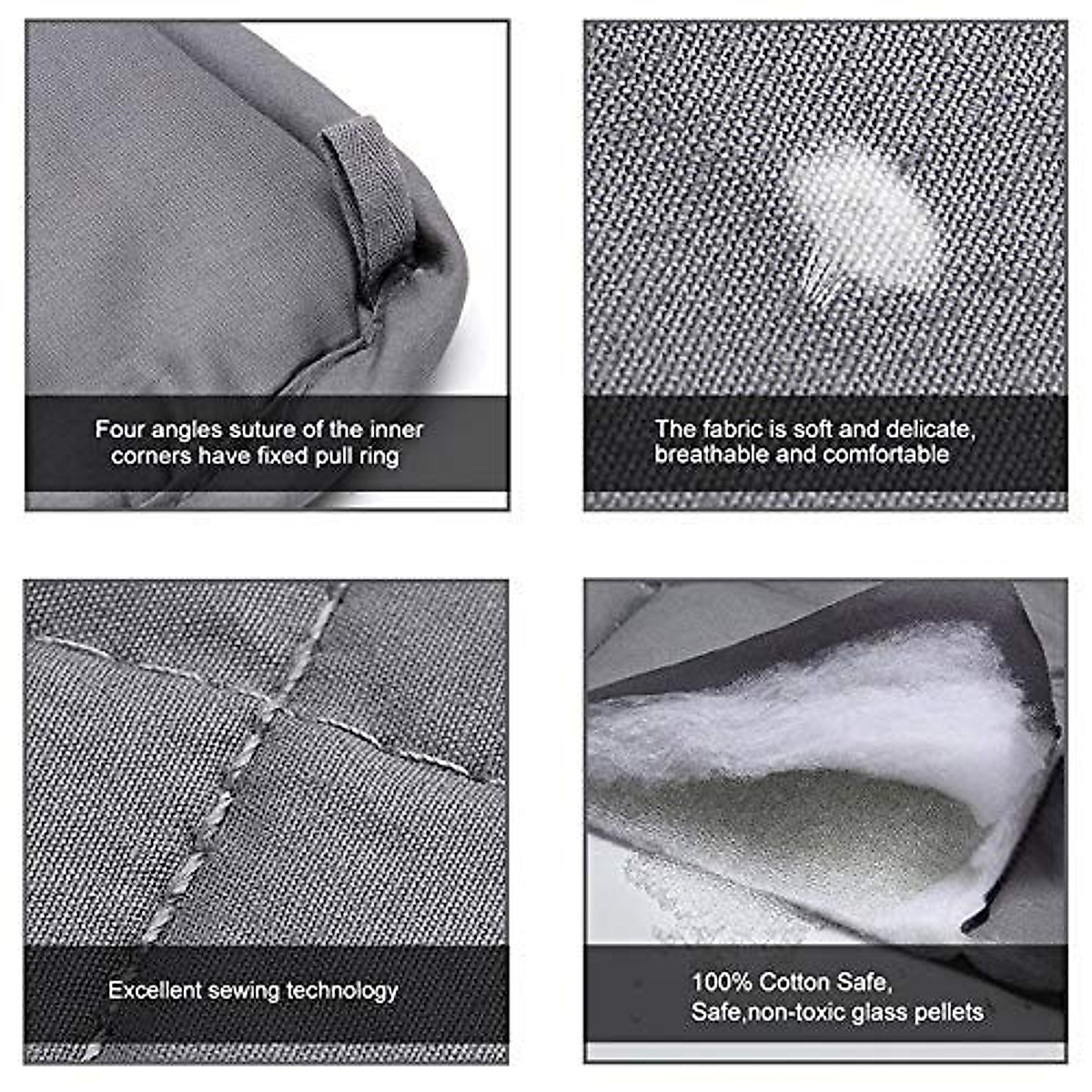 AsFrost Weighted Blankets for Kids and Adults, 60''x80'' 15lbs, 100% Breatehable Cotton with Premium Glass Beads of Heavy Blanket, Can be Used in All Seasons, Dark Grey