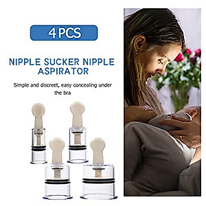SUPVOX 4PCS Nipple Sucker Inverted Nipples Corrector Women Breast Suction Cup for Flat Nipples Breastfeeding Female Supplies