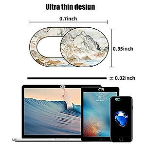 Anoys Webcam Cover 8 Pack, Ultra-Thin Camera Cover Privacy Protector, Cover Slide for Laptop/Mac/MacBook Air/iPad/iMac/PC/Cell Phone, Webcam Covers Laptop Accessories - Marble Texture