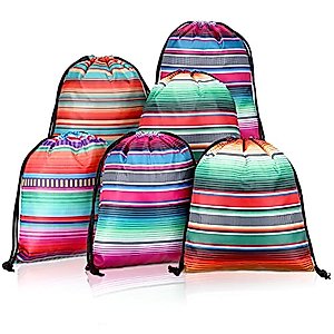Shappy 20 Pack Mexican Candy Bags Fiesta Gift Bag, 9.8 x 7.8 Inch, Mexican Themed Party Decorations Cloth Gift Bags with Drawstring Cotton Candy Bags for Fiesta Party Favors Candy Gift Decorations