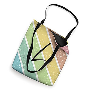 Cute Pastel Stripes Personalized Monogram Letter L Colorful Tote Bag