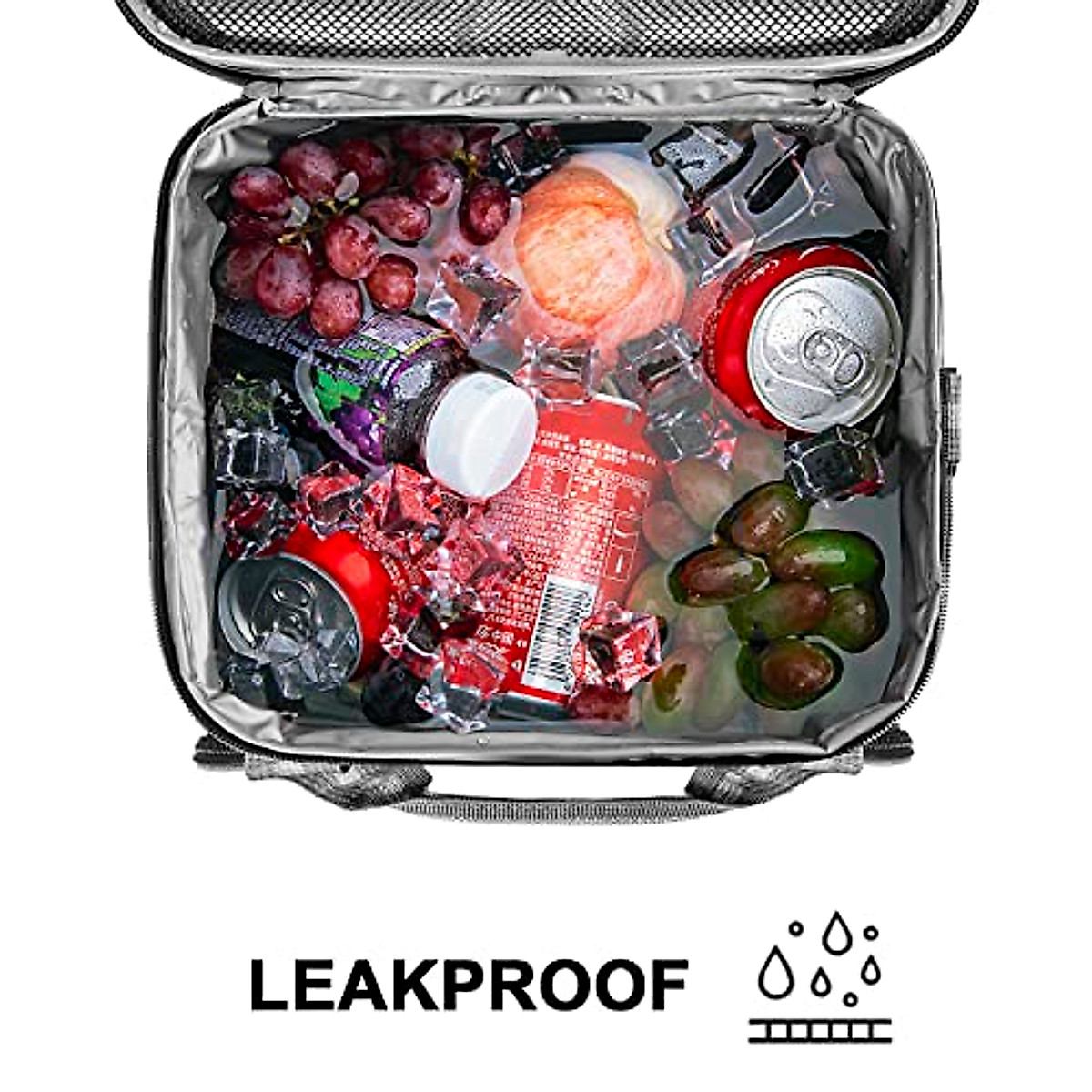 Large Insulated Lunch Bag for Men, 24 Cans (15L) Water-resistant Leakproof Lunch Box Pail for Women Adult, Reusable Bento Soft Cooler Tote for Work Office with Shoulder Strap & Pockets, Black