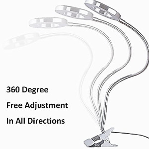 Clip On Light PARSMIC Desk Lamp Led Table Clamp for Microblading Permanent Makeup Tattoo Eye Protection USB Reading Light with Adjustable Arm 2 Light Modes Suitable for Skincare Beauty Salon Manicure
