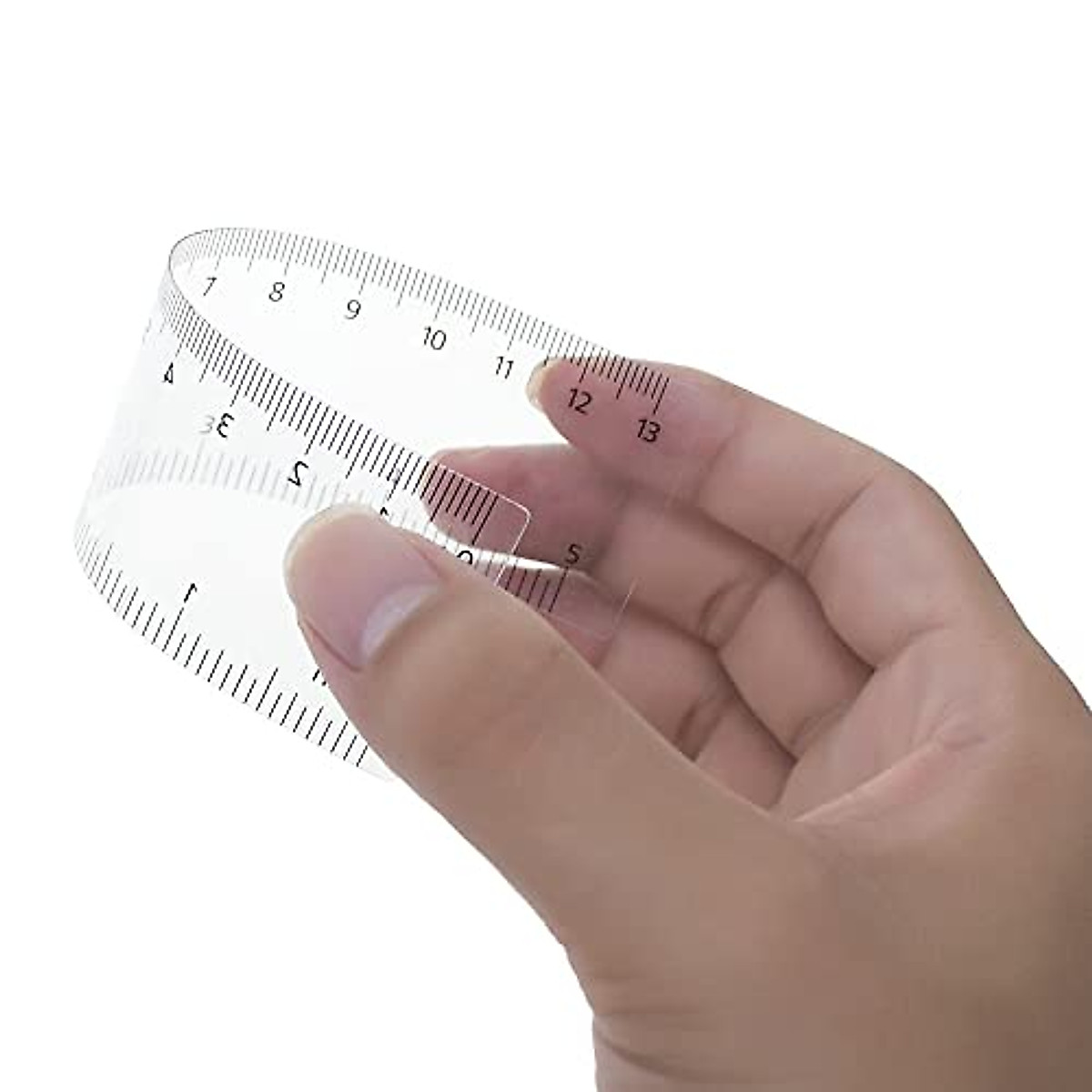 Muka 10 Pcs Bookmark Ruler, 5 Inch Plastic Ruler Measuring Tool-Gloss Clear