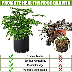 Mimorou 50 Pack 1 Gallon Grow Bags Bulk Heavy Duty Aeration Fabric Planting Pots Thickened Nonwoven Growing Planters Small Plant Containers for Garden Plants Vegetables Flowers Fruits, Black