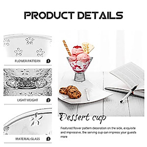 OSALADI Glass Dessert Cups Trifle Bowl Glass Dessert Bowl Ice Cream Sundae Cups Trifle Tasters Bowls Footed Dessert Cups for Dessert Fruit Salad Snack Cocktail Party Parfait Cups