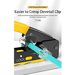 Gaobige rj45 Crimp Tool Kit, Pass Through Cat7 Cat6A Cat6 Cat5e Cat5 rj45 Crimping Tool with 10PCS Cat7 Shielded Connectors 10PCS Covers 20PCS Cat6 Pass Through Connectors 20PCS Covers Network Tester