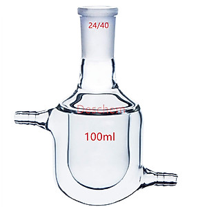 Deschem 100ml,24/40,Single Neck,Jacketed Glass Flask,Lab Reaction Bottle