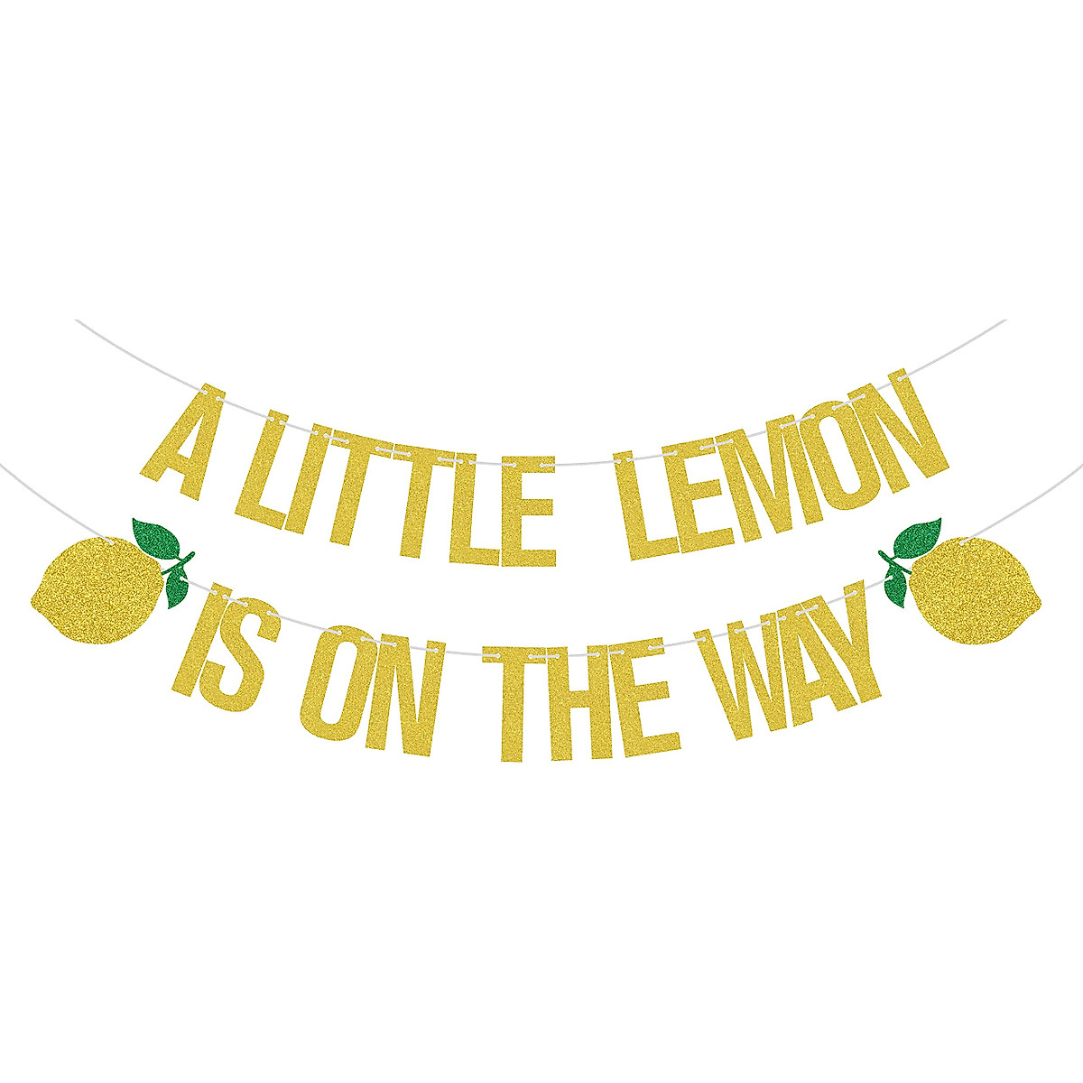 A Little Lemon is on the Way Banner Gold Glitter, Lemon Party Decorations, Lemon Baby Shower Banner, Fruit Baby Shower Banner, Lemon Baby Banner, Lemon Themed Baby Shower Birthday Party Decorations