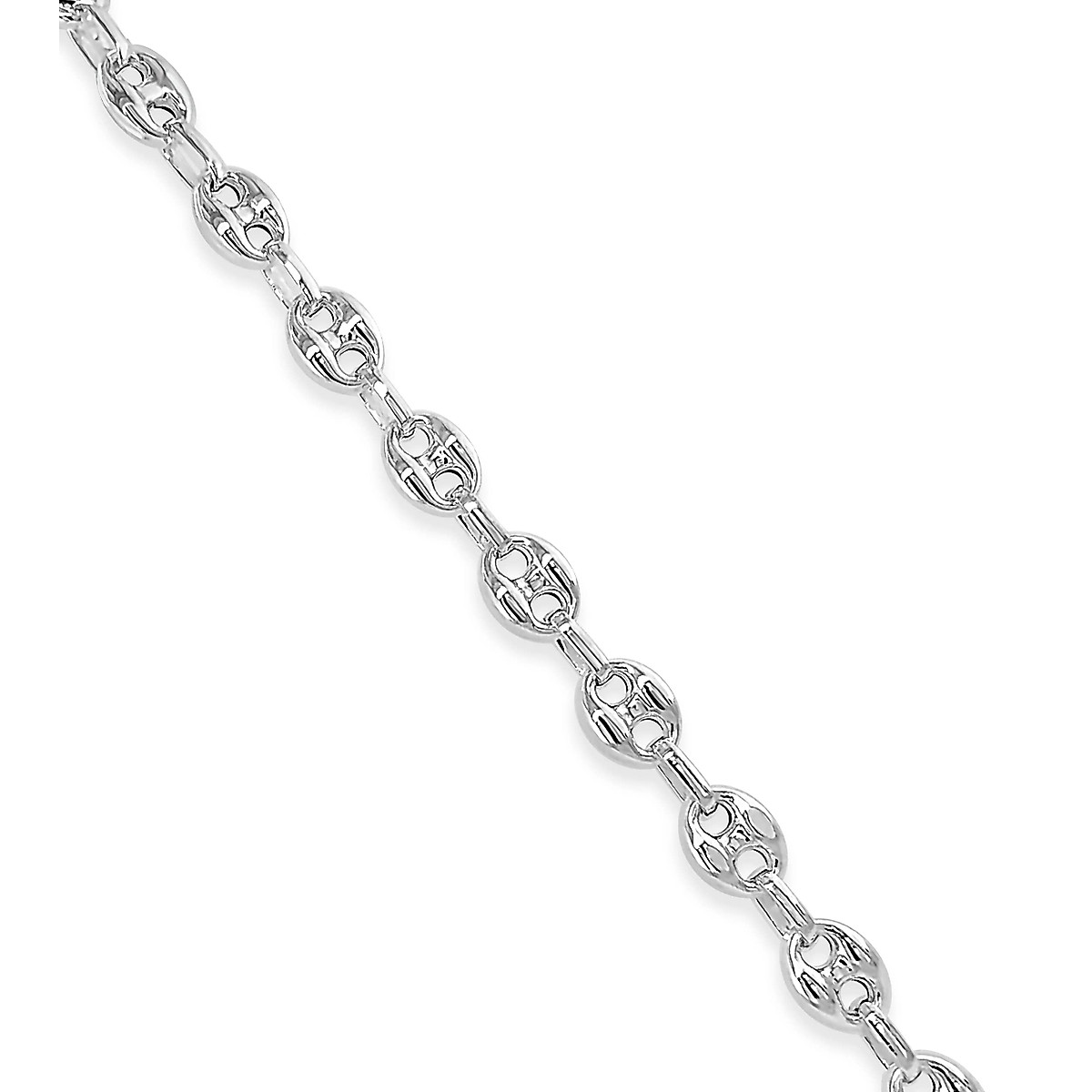 Olive & Chain Silver Puffed Mariner Link Chain Necklace, Style: 6 mm, Size: 18 inch, 925 Sterling Silver, Reflective Surface, Hypoallergenic, Comfortable, Unisex