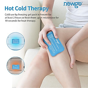NEWGO Mini Ice Packs (6 Packs) Gel Cold Packs for Injuries Reusable, Face Ice Pack for Face Surgery, Teeth Pain, Tired Eyes, Kid's Boo Boos, Bruises, Headaches,Breastfeeding 4.5"X 3.2" Blue