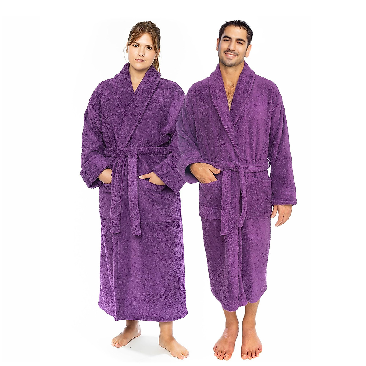 Classic Turkish Towels CTT Premium 100% Turkish Cotton Terry Cloth Bath Robe for Women & Men, Soft & Plush Long Unisex Robe