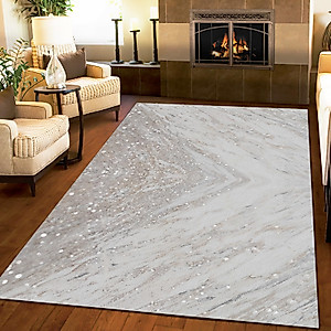 ZAOMIR Fine Sparkling Diamond Gold Foil Marble Living Room Aesthetic Decor Large Area Rugs, Meat Pink French Style Home Bedroom Rug, Soft Non Slip Washable Running Mat, Corridor Office Carpet-6ftx9ft