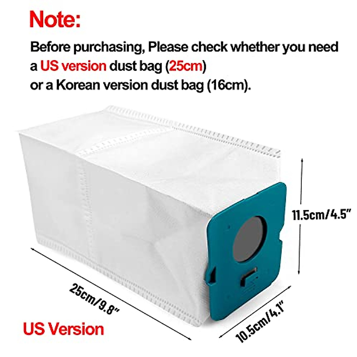 Moupaa 10 Pack Clean Station Dust Bag Replacement for Samsung VCA-ADB95 Bespoke Jet Cordless Stick Vacuum Accessories Parts (25cm/9.8in)